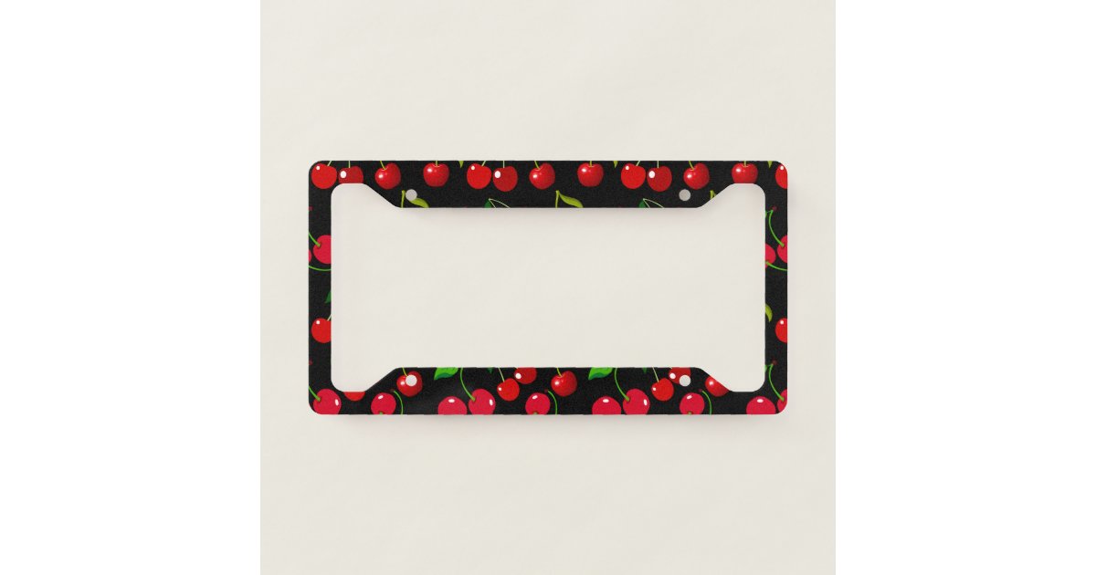 Cherries License Plate Frame | Zazzle