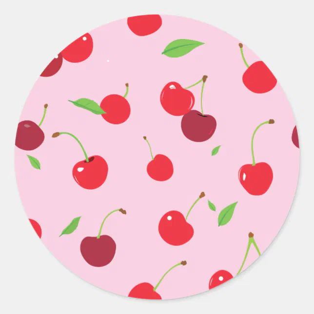 Cherry 3 classic round sticker | Zazzle