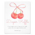 Cherry and Pink Ribbon Diaper Raffle Poster | Zazzle