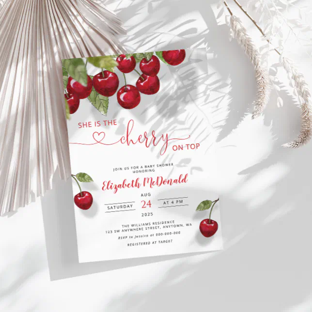 Cherry Baby Shower | Berry Sweet Baby Invitation | Zazzle
