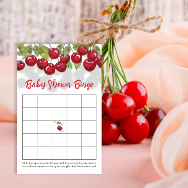 Cherry Baby Shower Bingo Game | Zazzle