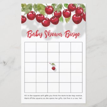 Cherry Baby Shower Bingo Game | Zazzle