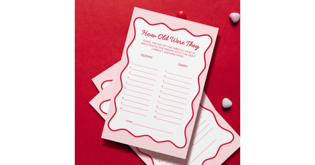 Cherry Baby Shower Guess The Age Game | Zazzle