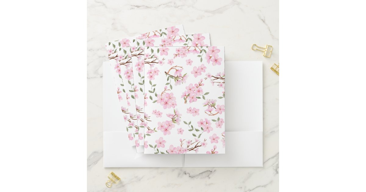 Cherry Blossom Bloom Pocket Folder | Zazzle