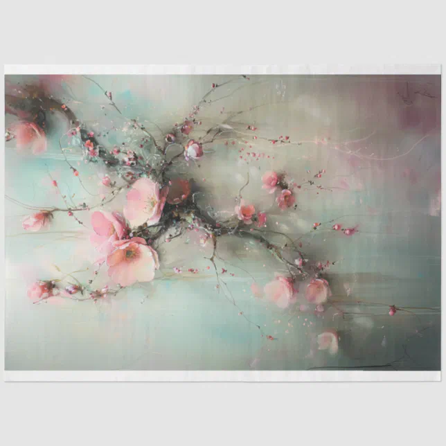 Cherry Blossom Branch, Abstract Realism Tissue Paper | Zazzle