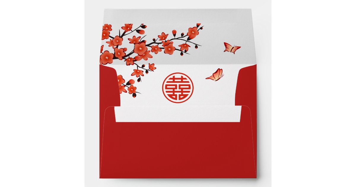 Cherry Blossom Chinese Wedding Red Envelope | Zazzle