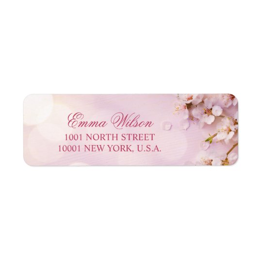 Cherry Blossom Elegant Return Address Labels | Zazzle.com