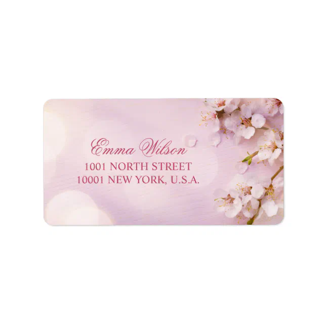 Cherry Blossom Elegant Wedding Address Labels | Zazzle