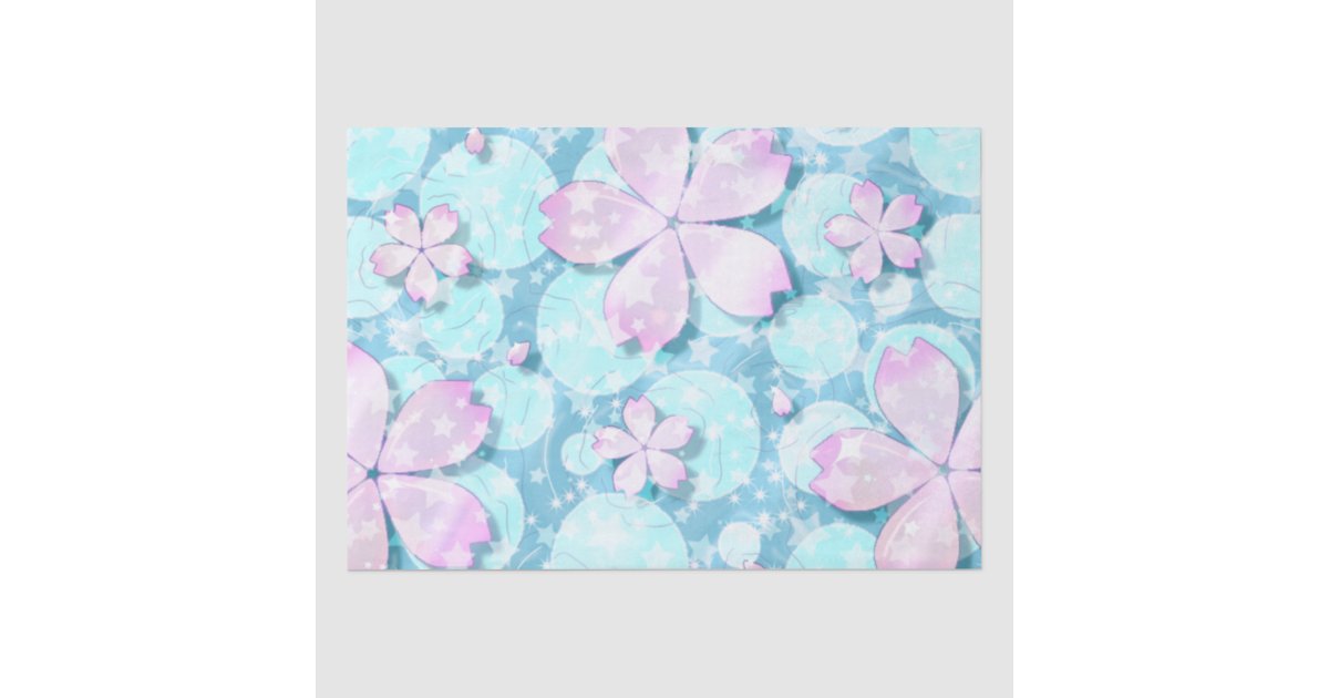 Cherry Blossom Japanese Kawaii Pond Tissue Paper | Zazzle
