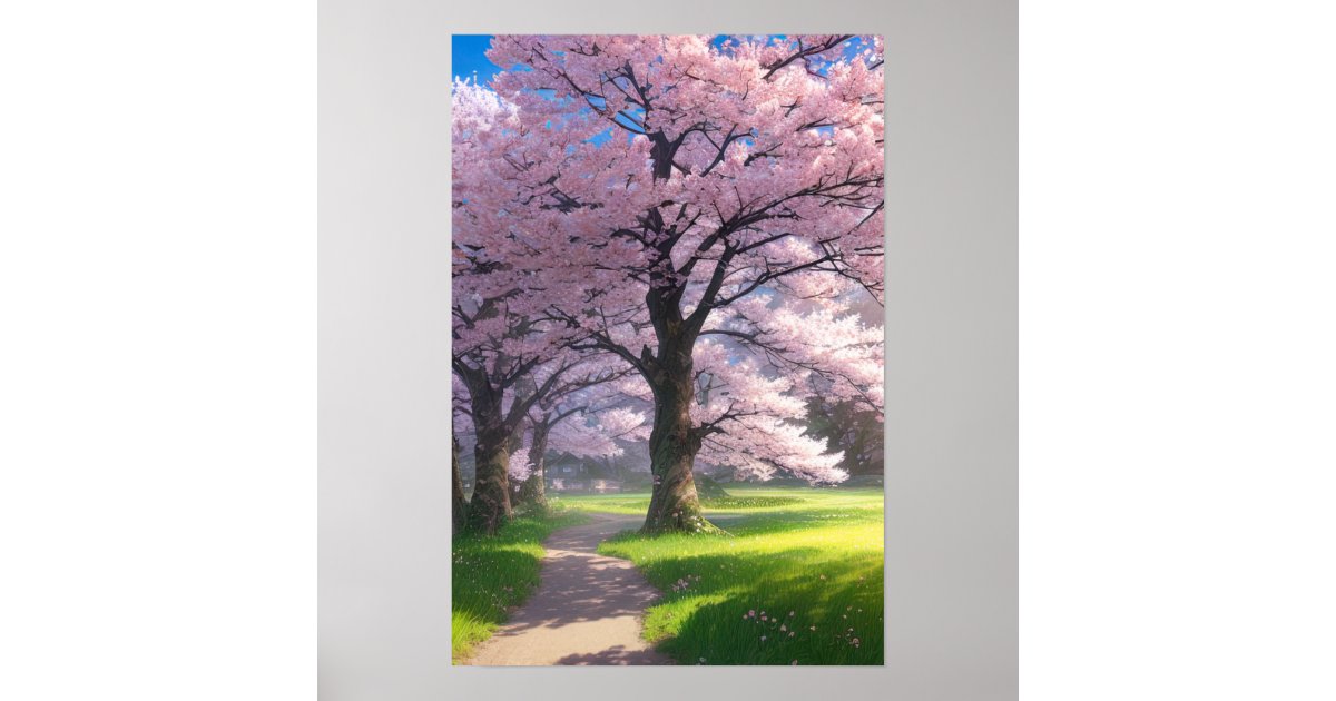 Cherry Blossom Lane Poster | Zazzle