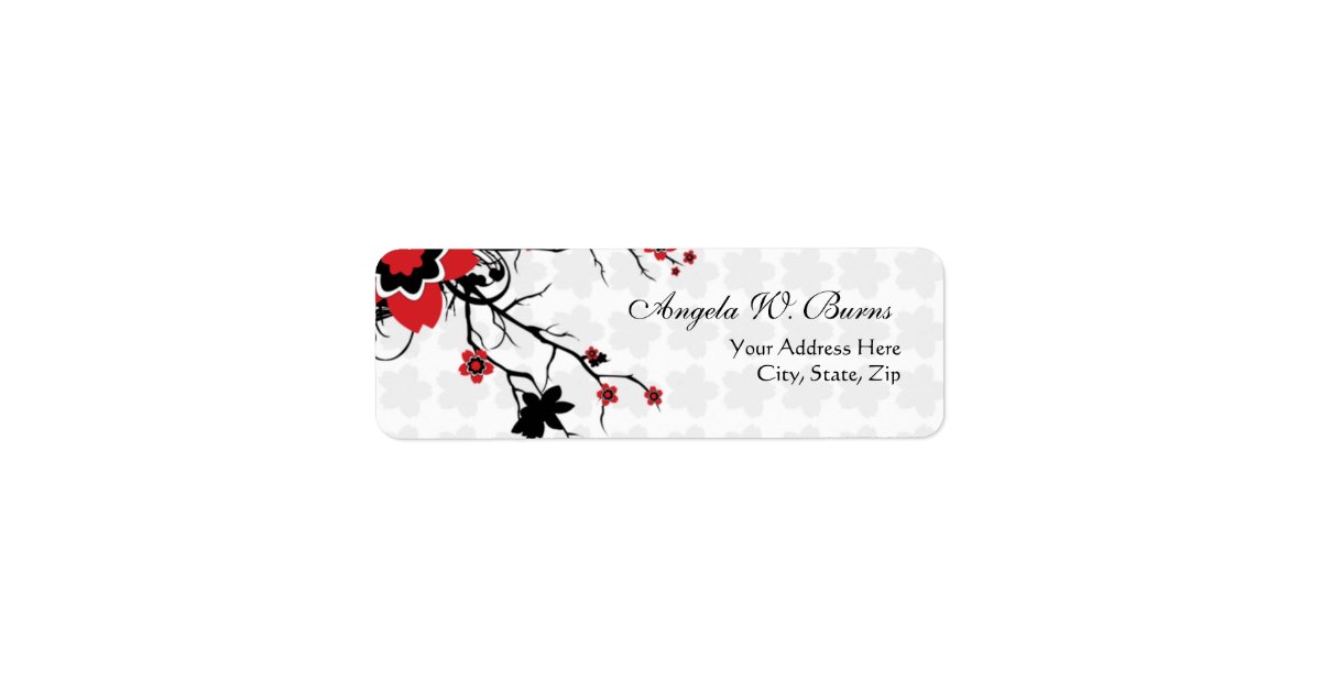 Cherry Blossom Modern Custom Address Labels | Zazzle