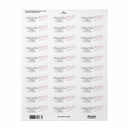Cherry Blossom Monogram Return Address Labels | Zazzle