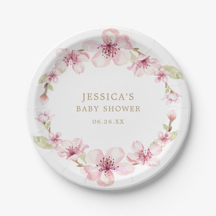 Cherry Blossom Paper Plates | Zazzle.com