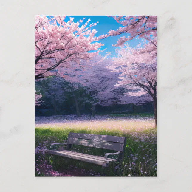 Cherry Blossom Park Postcard | Zazzle