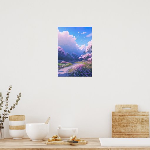 Cherry Blossom Path Poster | Zazzle