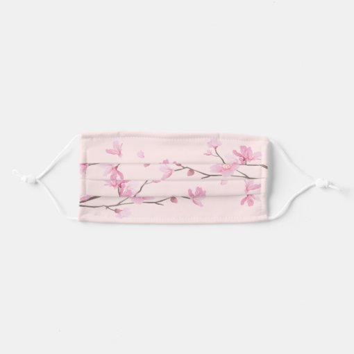 Cherry Blossom - Pink Adult Cloth Face Mask | Zazzle