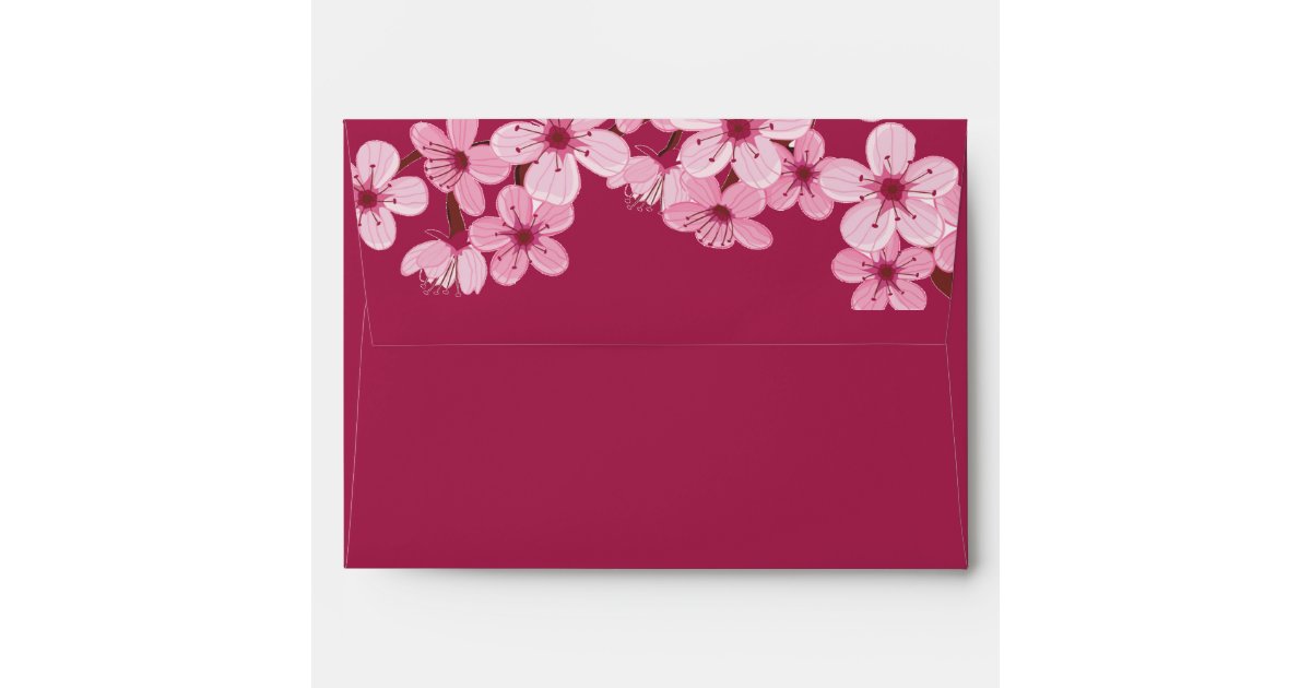 Cherry Blossom Pink floral envelop Envelope | Zazzle