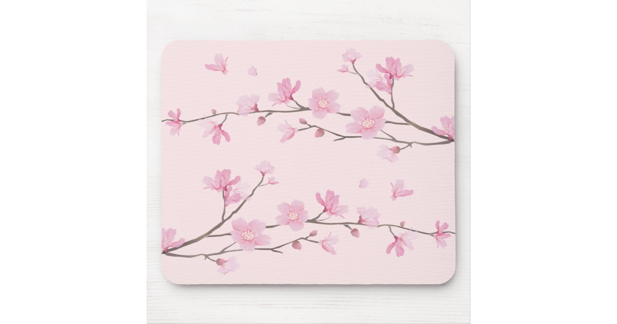 Cherry Blossom - Pink Mouse Pad | Zazzle