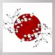 Cherry Blossom Rising Sun Red White Poster | Zazzle