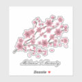 Cherry Blossom Sakura Gradient Pink Beauty Sticker | Zazzle