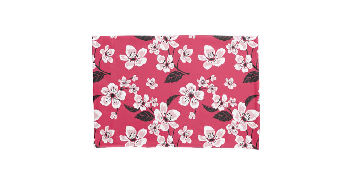 CHERRY BLOSSOM - SAKURA (RED) PILLOW CASE | Zazzle