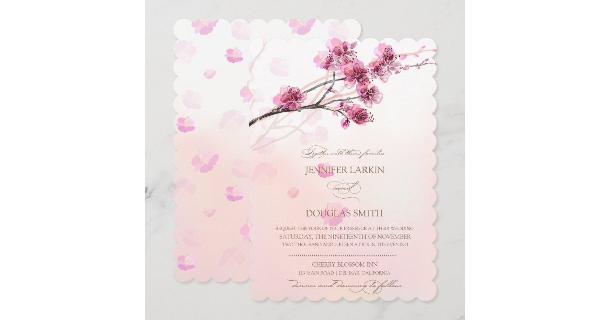 Cherry Blossom/Sakura Wedding Invitations | Zazzle