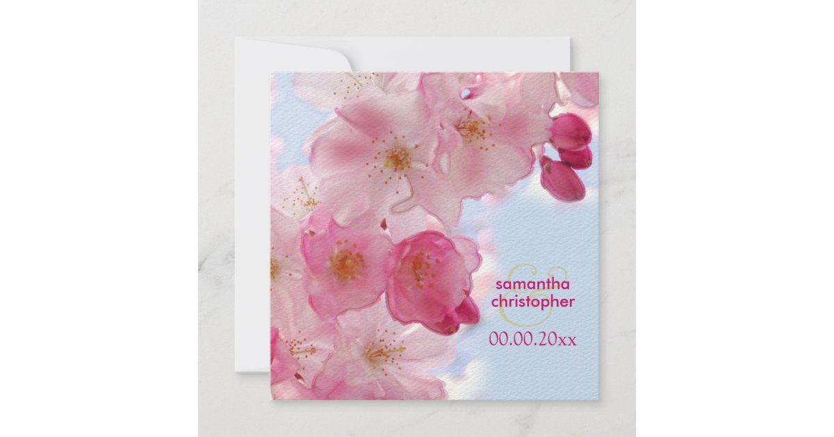 Cherry blossom/sakura wedding invitations | Zazzle