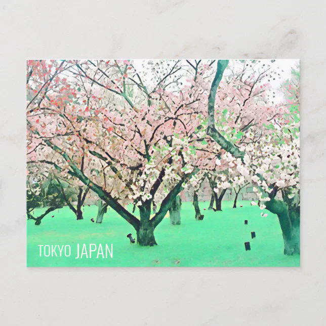 Cherry Blossom Tokyo Park Japanese travel Postcard | Zazzle