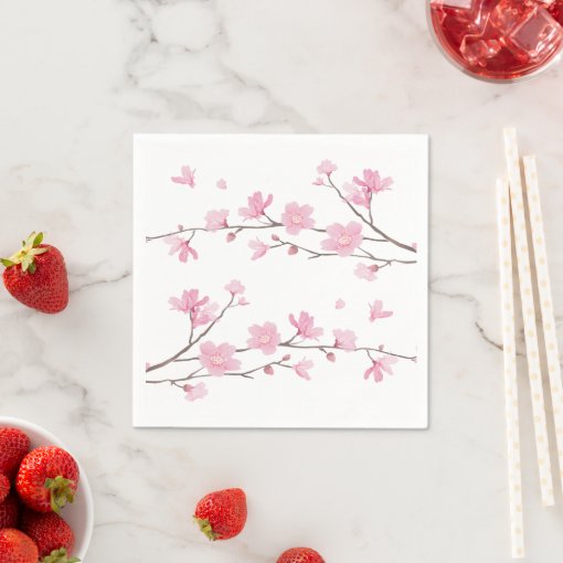 Cherry Blossom - Transparent Background Paper Napkins | Zazzle