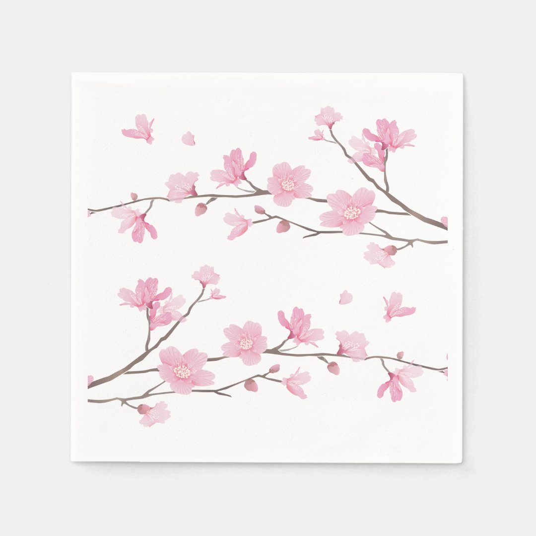 Cherry Blossom - Transparent Background Paper Napkins | Zazzle