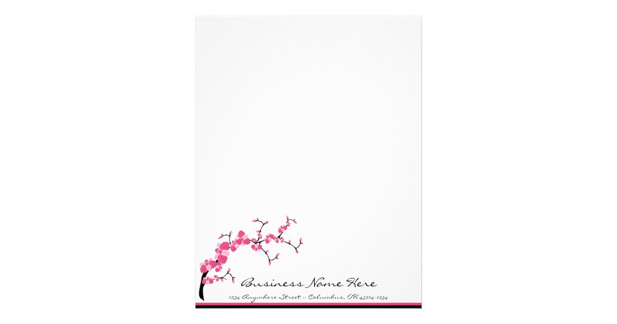 Cherry Blossom Tree Branch Letterhead Design 1 | Zazzle.com