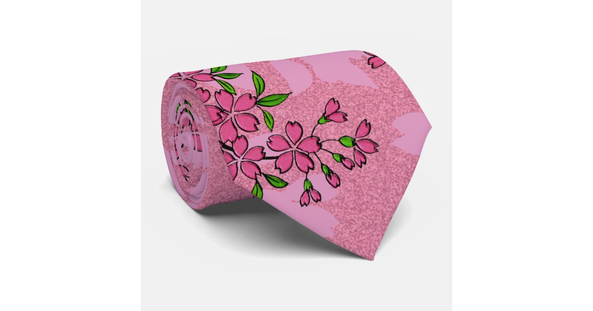 Cherry Blossom Tree Neck Tie | Zazzle