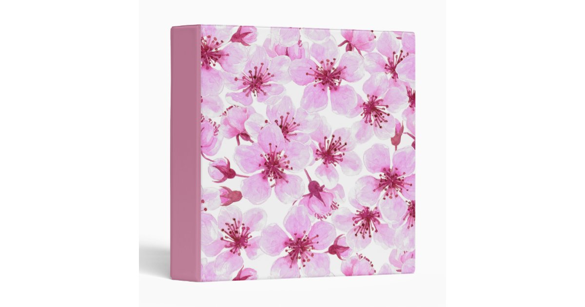 Cherry blossom watercolor 3 ring binder | Zazzle