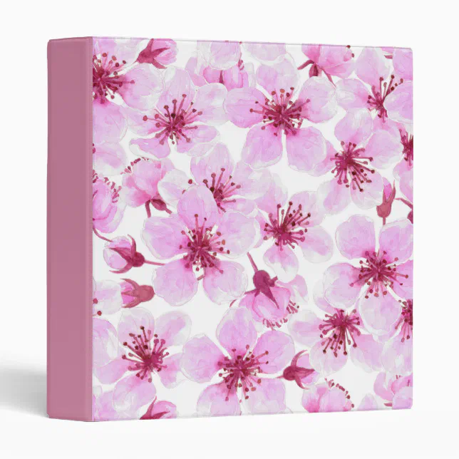 Cherry blossom watercolor 3 ring binder | Zazzle