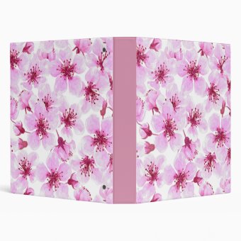 Cherry blossom watercolor 3 ring binder | Zazzle