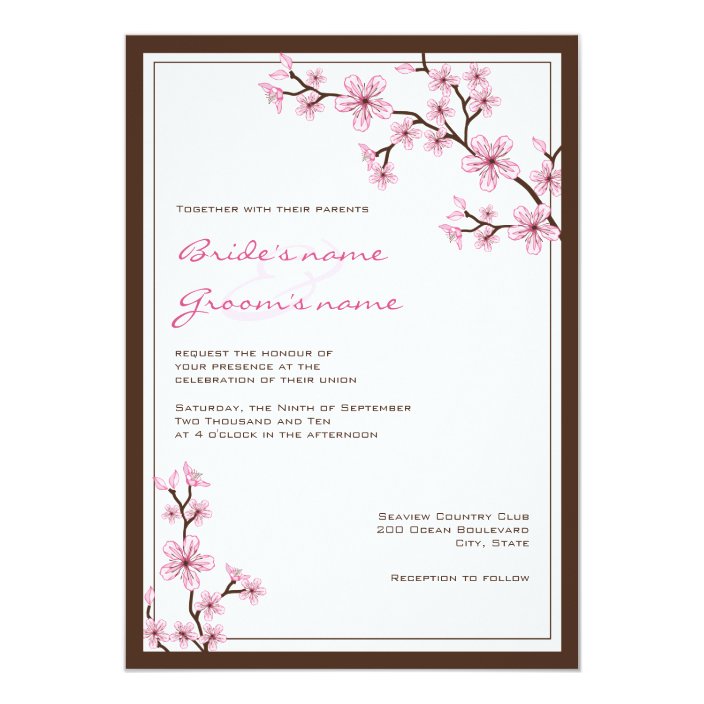 Cherry Blossom Wedding Invitations | Zazzle.com