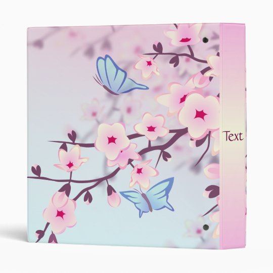 Cherry Blossoms and Butterflies Personalize Binder | Zazzle.com