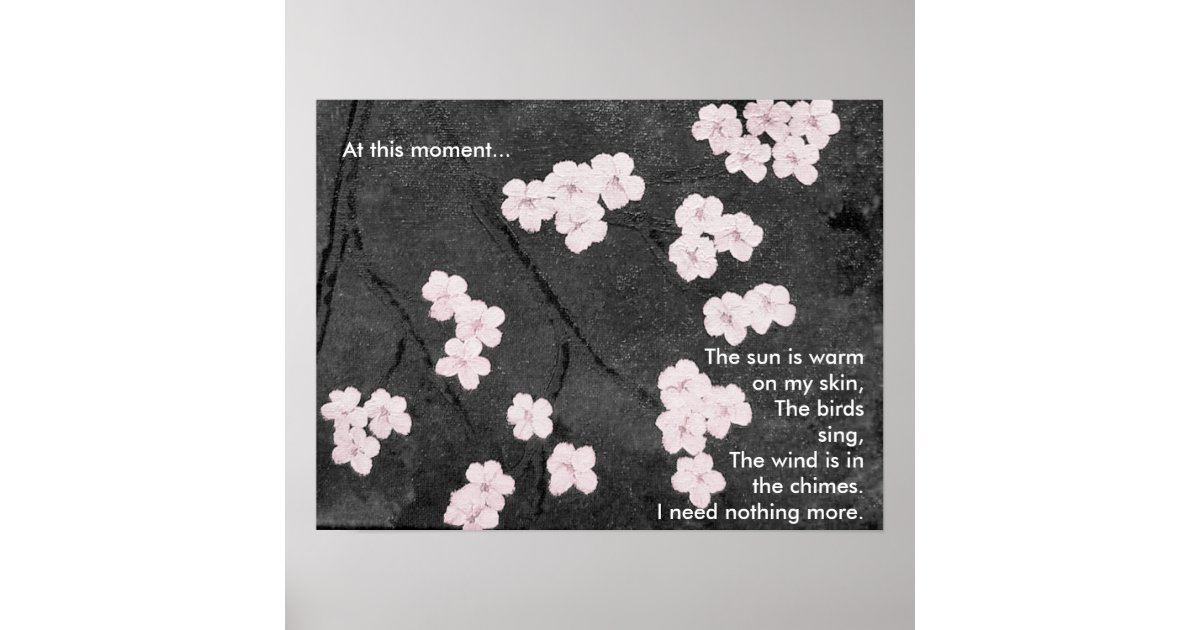 Cherry Blossoms Print with Poem | Zazzle