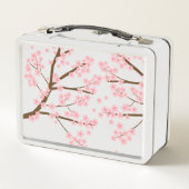 Cherry Blossoms Sakura tree custom name lettering Metal Lunch Box | Zazzle