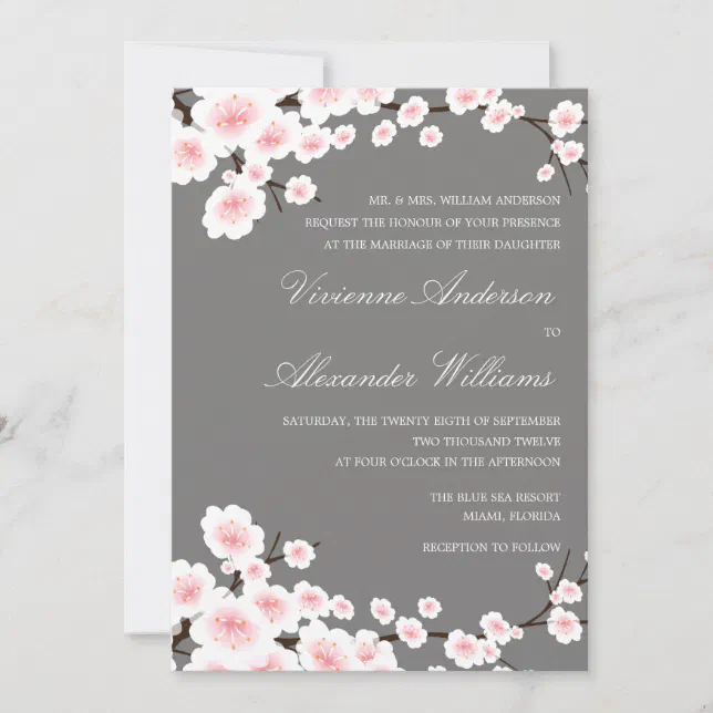 CHERRY BLOSSOMS | WEDDING INVITATION | Zazzle