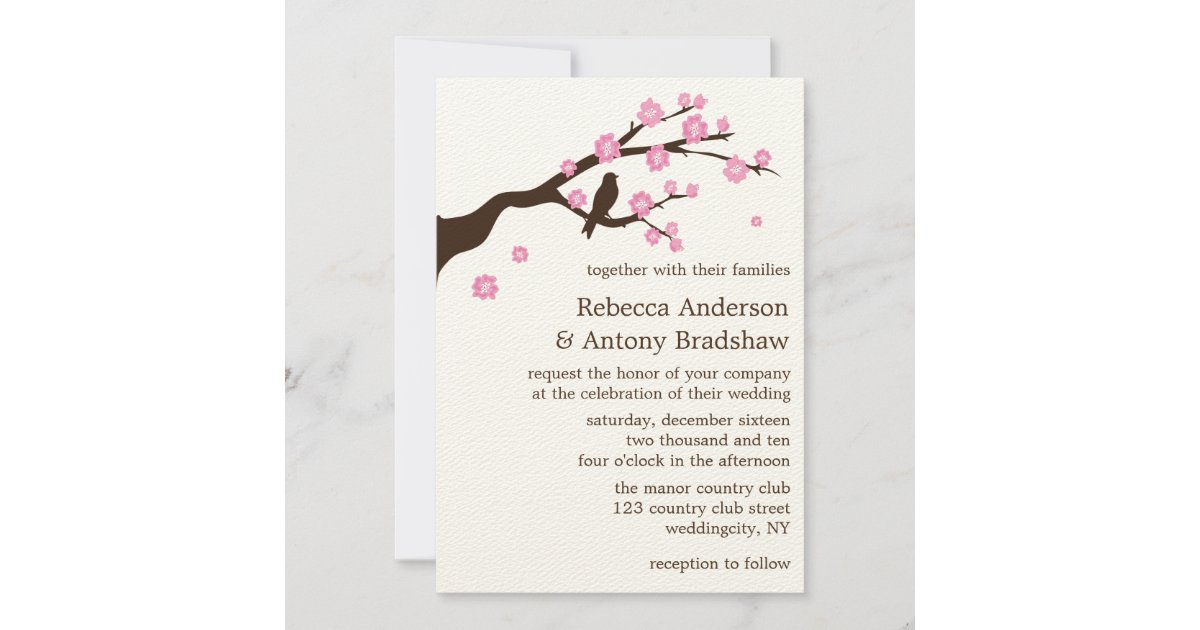 Cherry Blossoms Wedding Invitations | Zazzle