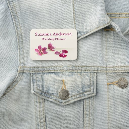 Cherry Blossoms Wedding Planner Design Name Tag | Zazzle