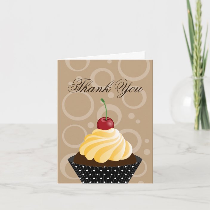Cherry Cupcake Bakery Thank You Cards | Zazzle.com