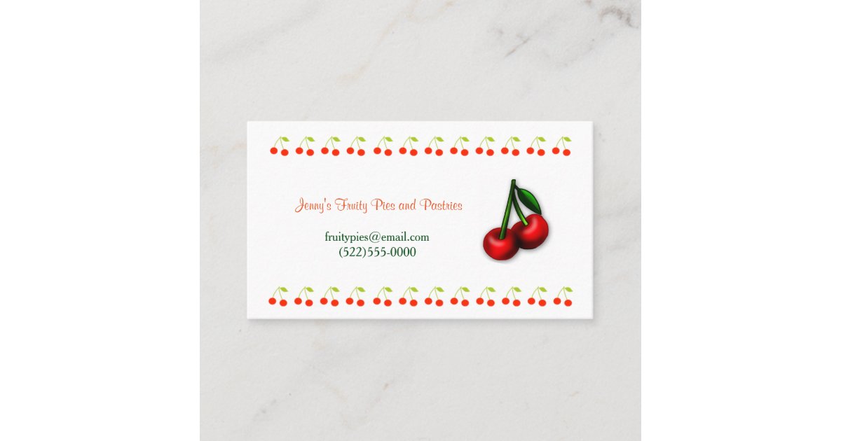 Cherry Design and Logo Business Card | Zazzle