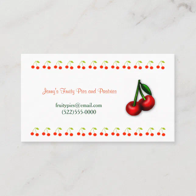 Cherry Design and Logo Business Card | Zazzle