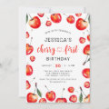 Cherry First Birthday Red Cherry 1st Birthday Invitation | Zazzle