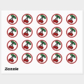 Cherry flavor visual circle sticker labels | Zazzle