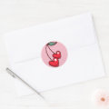 Cherry Hearts Classic Round Sticker | Zazzle