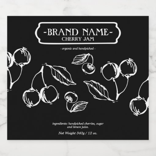 Cherry Jam Jar Label Packaging Design | Zazzle