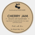Cherry Jam Jar Label Packaging Design | Zazzle
